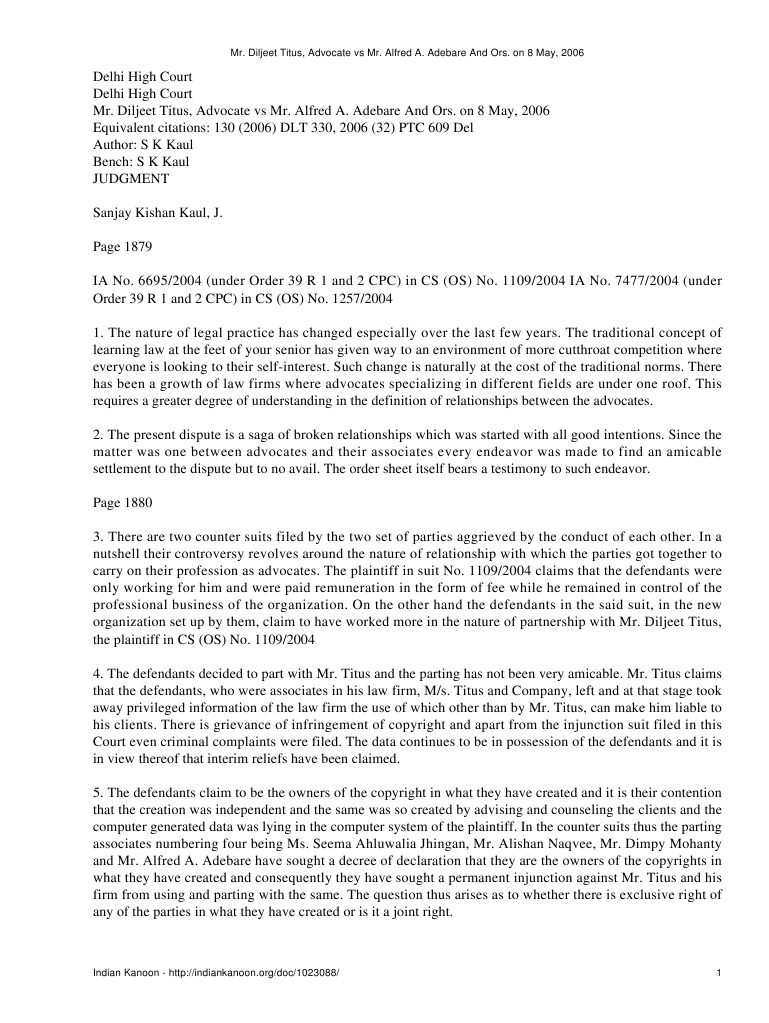 Mr. Diljeet Titus, Advocate Vs Mr. Alfred A. Adebare and Ors. On 8 May ...