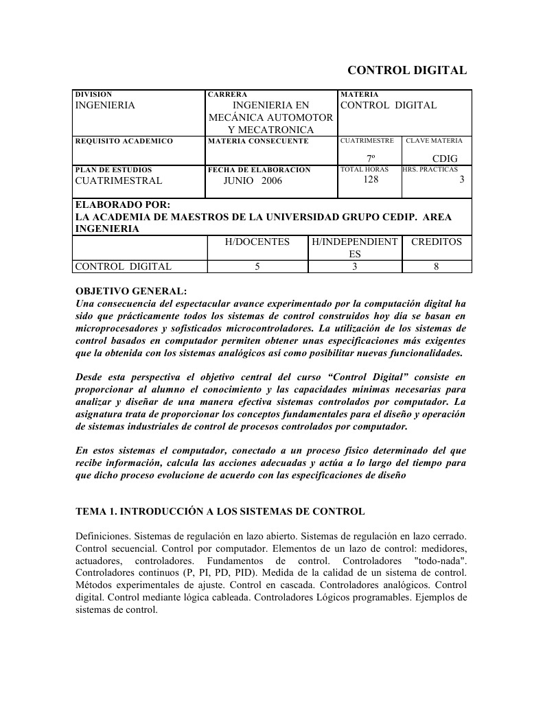 Control Digital | PDF | Sistema de control | Matlab