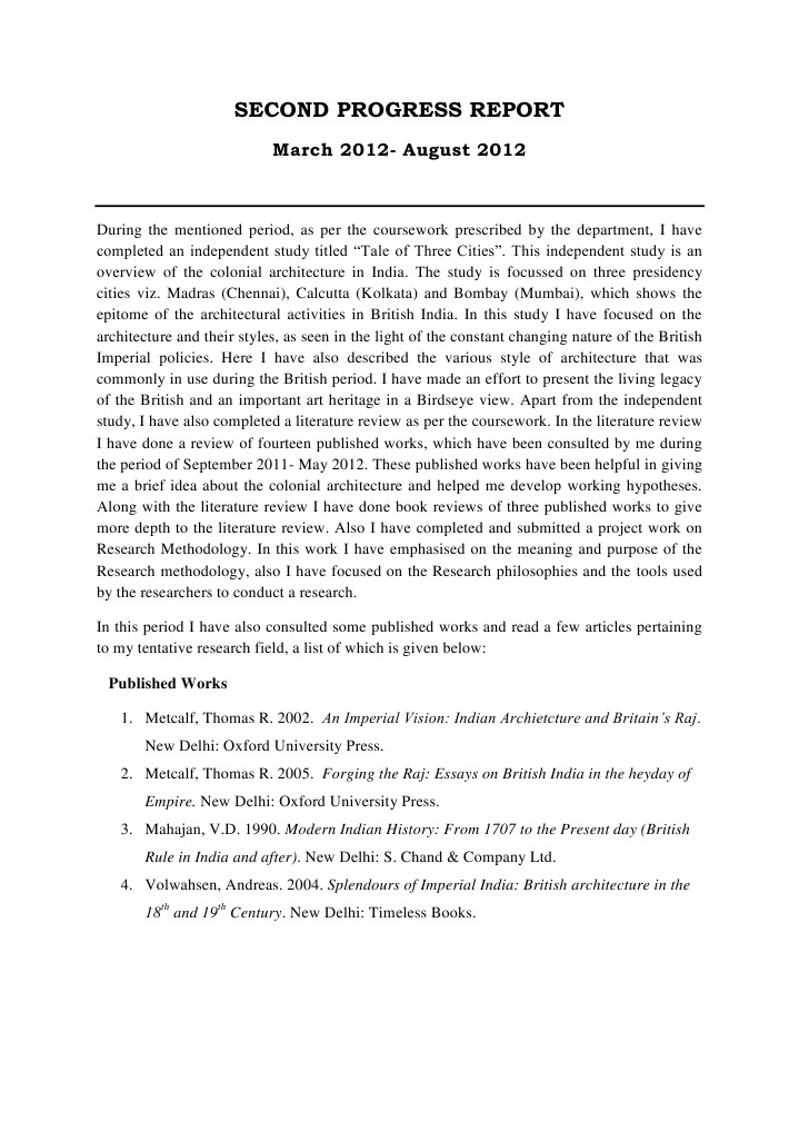 Second Progress Report | PDF | British Raj | Science