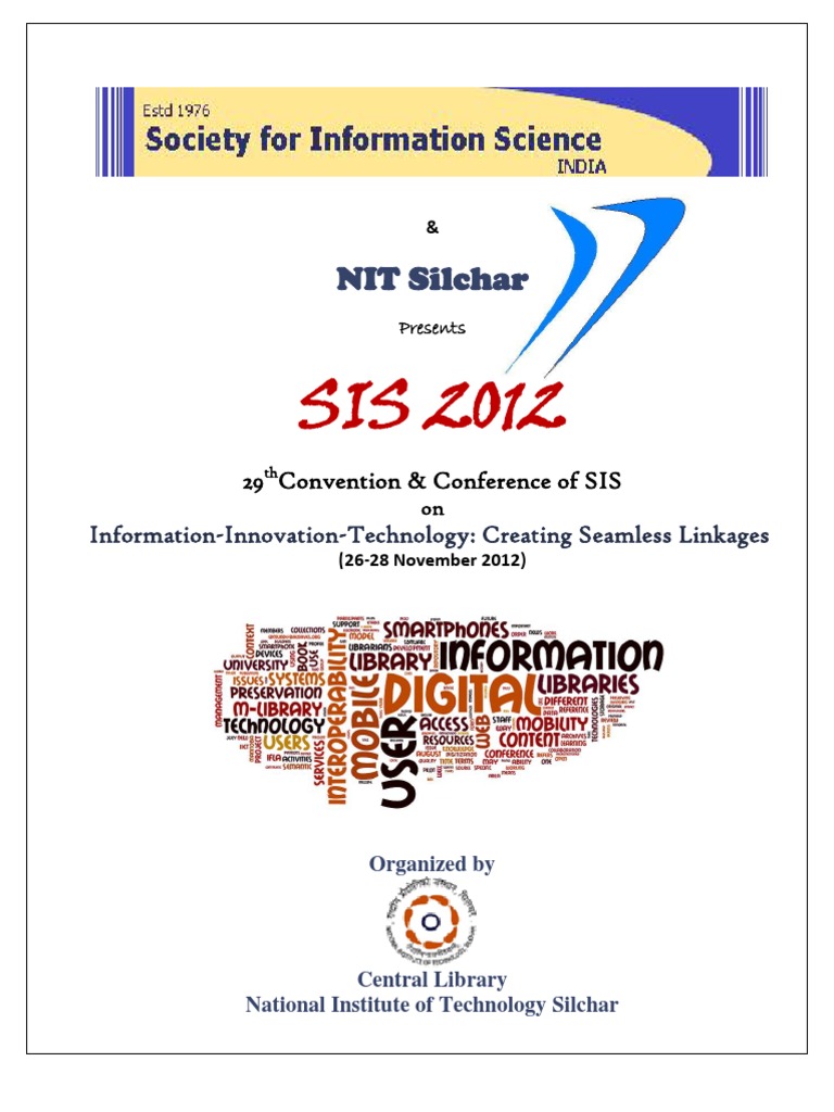 NIT Silchar: 29 Convention & Conference of SIS | PDF | Information ...