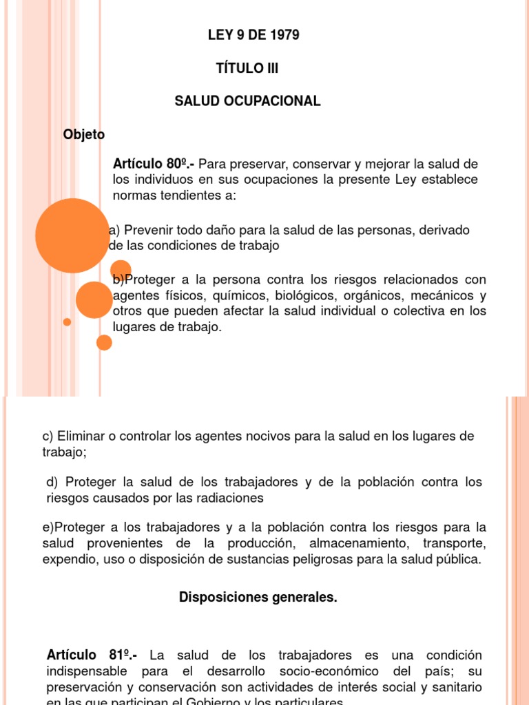 Ley 9 de 1979 Capitulo III | PDF | Pesticida | Contaminación