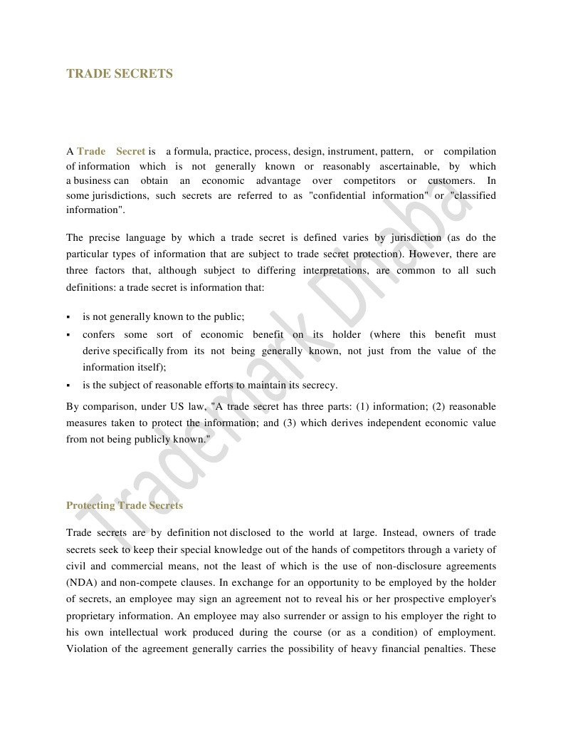 Trade Secrets | PDF | Trade Secret | Information Economics