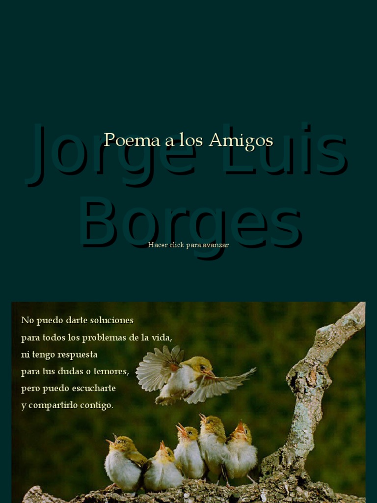 Borges - Poema A Los Amigos + | PDF