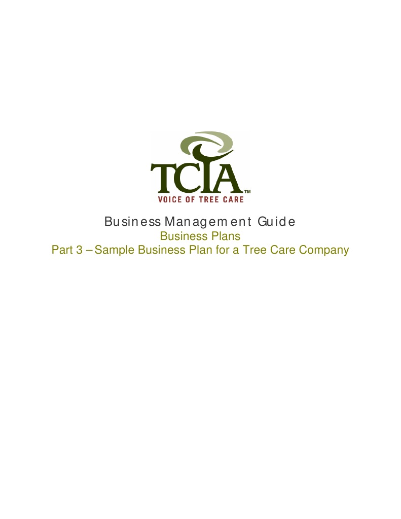 Part 3-Sample Tree Care Business Plan | PDF