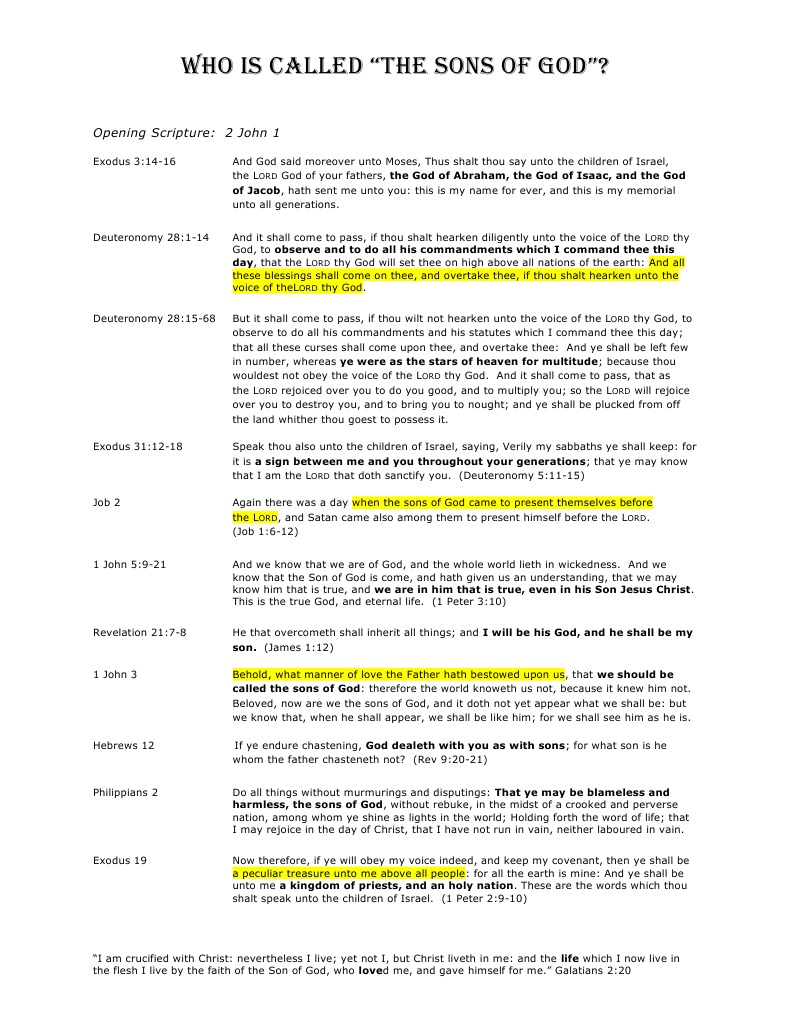 Understanding the Sons of God | PDF