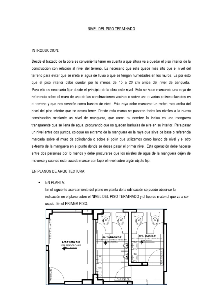 Nivel Del Piso Terminado - II | PDF | Fundación (Ingeniería) | Science
