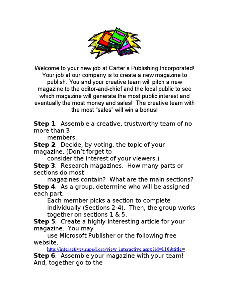 Magazine Project and Rubric | PDF | Magazines | Advertising