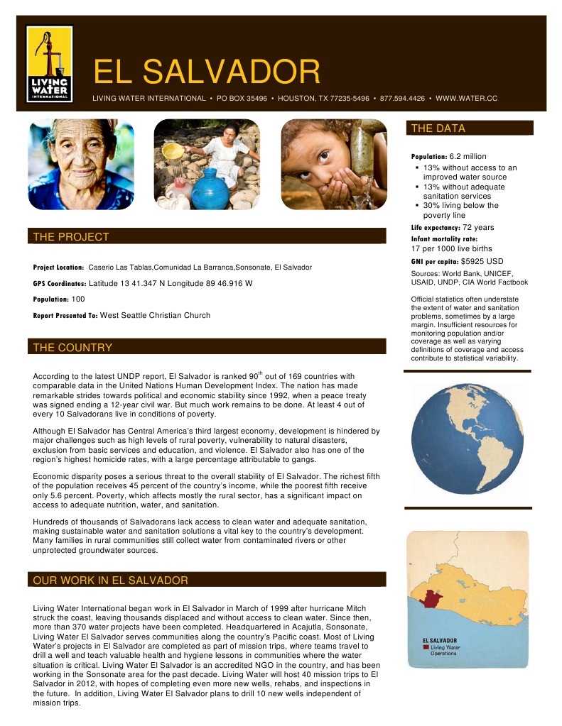 West Seattle Christian Church Lwi El Salvador August 2012 Patyrak ...