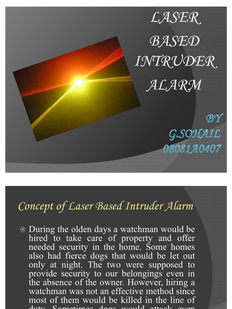 Laser Based Intruder Alarm | PDF | Capacitor | Equipment