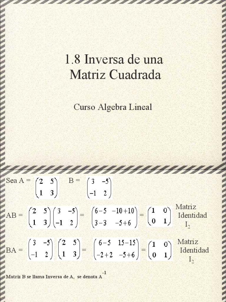 Inversa de Una Matriz Cuadrada | Descargar gratis PDF | Matriz ...