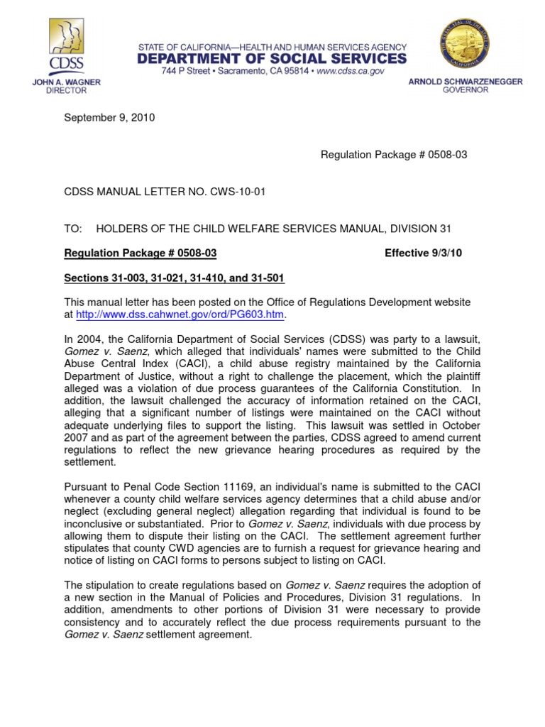 Child Welfare CACI Grievance Update | PDF | Child Protective Services ...