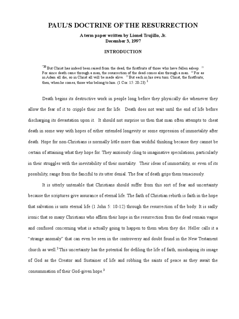 Pauline Resurrection Paper Download Free Pdf Resurrection Of Jesus