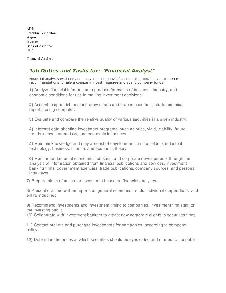 FA Job Description Q & A | PDF | Business | Finance & Money Management