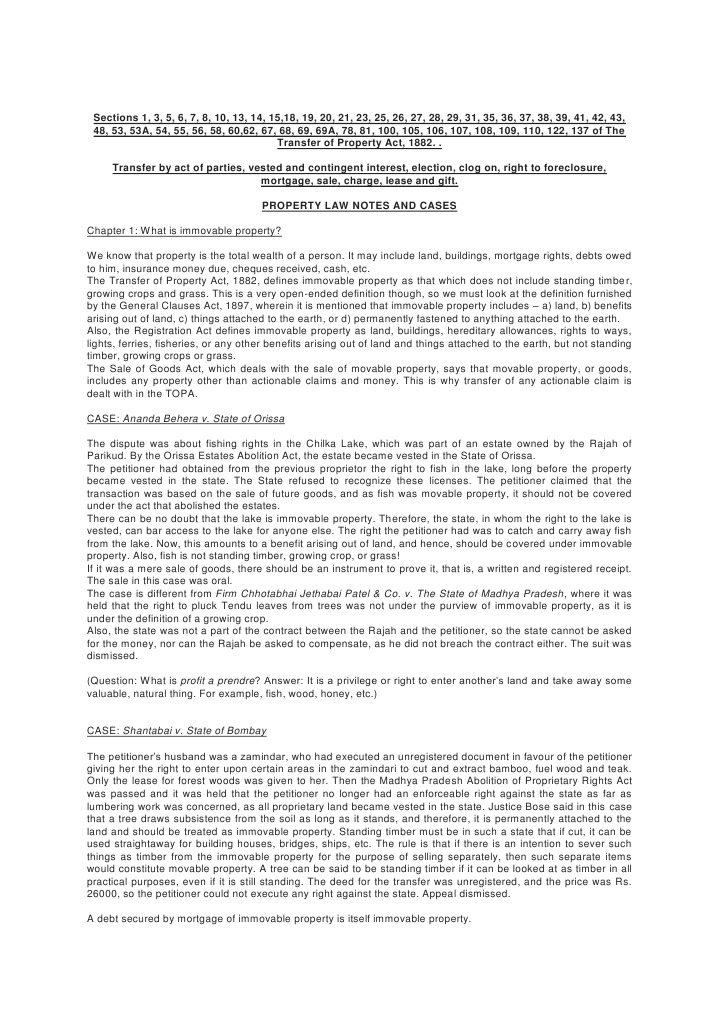 Property Law Notes | PDF | Real Property | Fee Simple