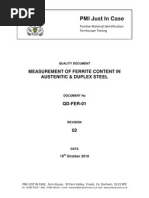 Ferrite Testing Procedure | PDF | Stainless Steel | Steel