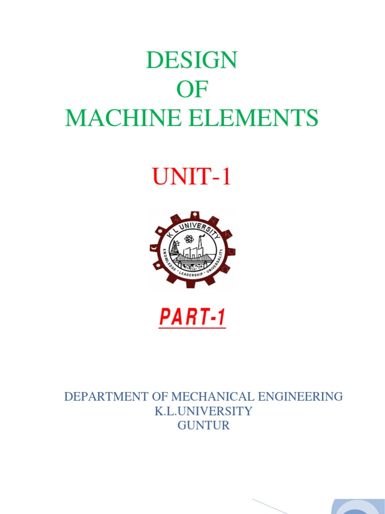 Machine Elements Design Guide | PDF | Deformation (Engineering) | Design