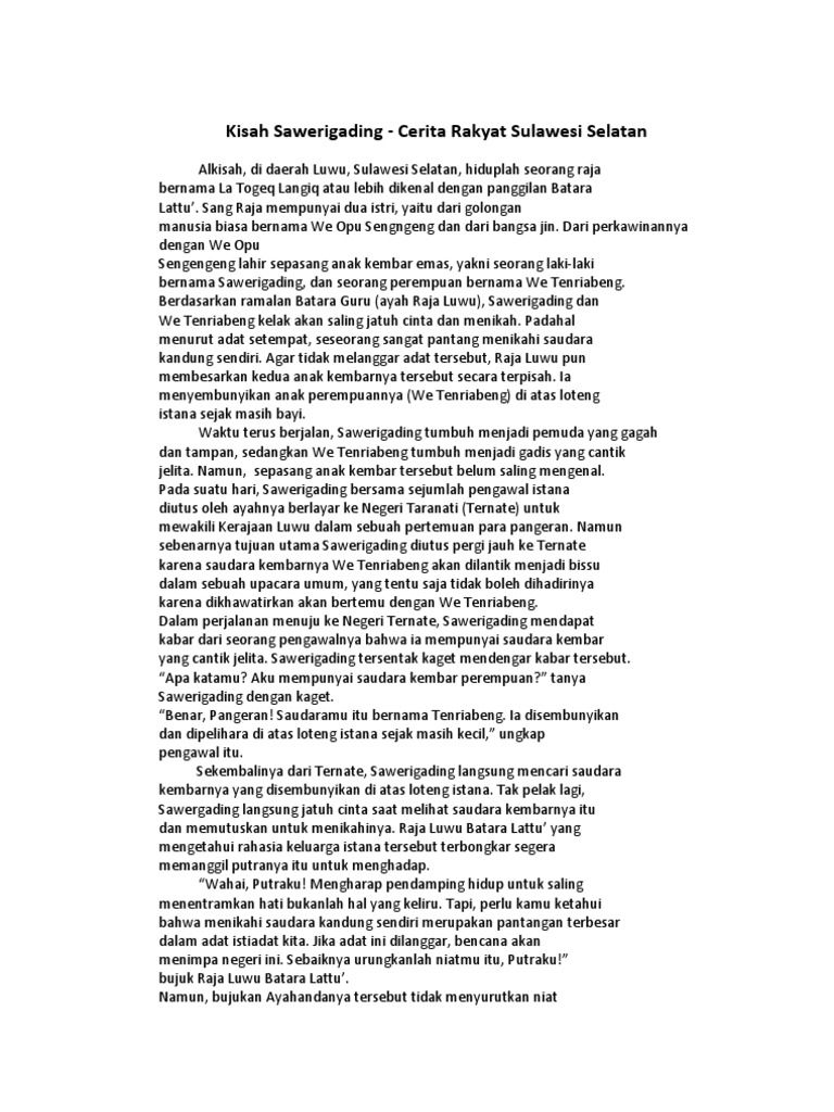 Kisah Sawerigading | PDF