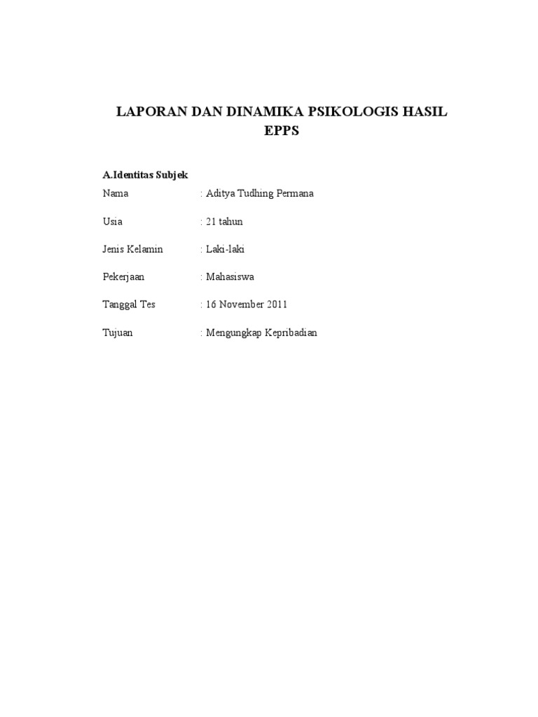 Laporan EPPS Tud Revisi | PDF