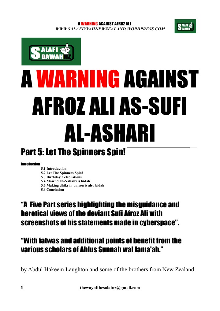 A Warning Against Afroz Ali Part 5 | PDF | Hadith | Muhammad