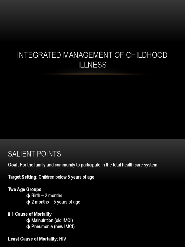 Integrated Management of Childhood Illness | Diarrhea | Measles