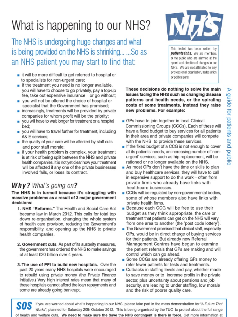 NHS A4 | PDF | National Health Service (England) | National Health Service