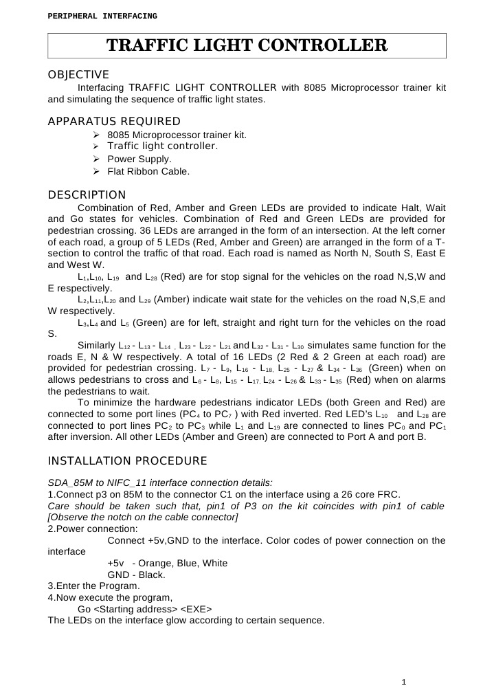 Traffic Light Controller | PDF | Computer Architecture | Computer Engineering