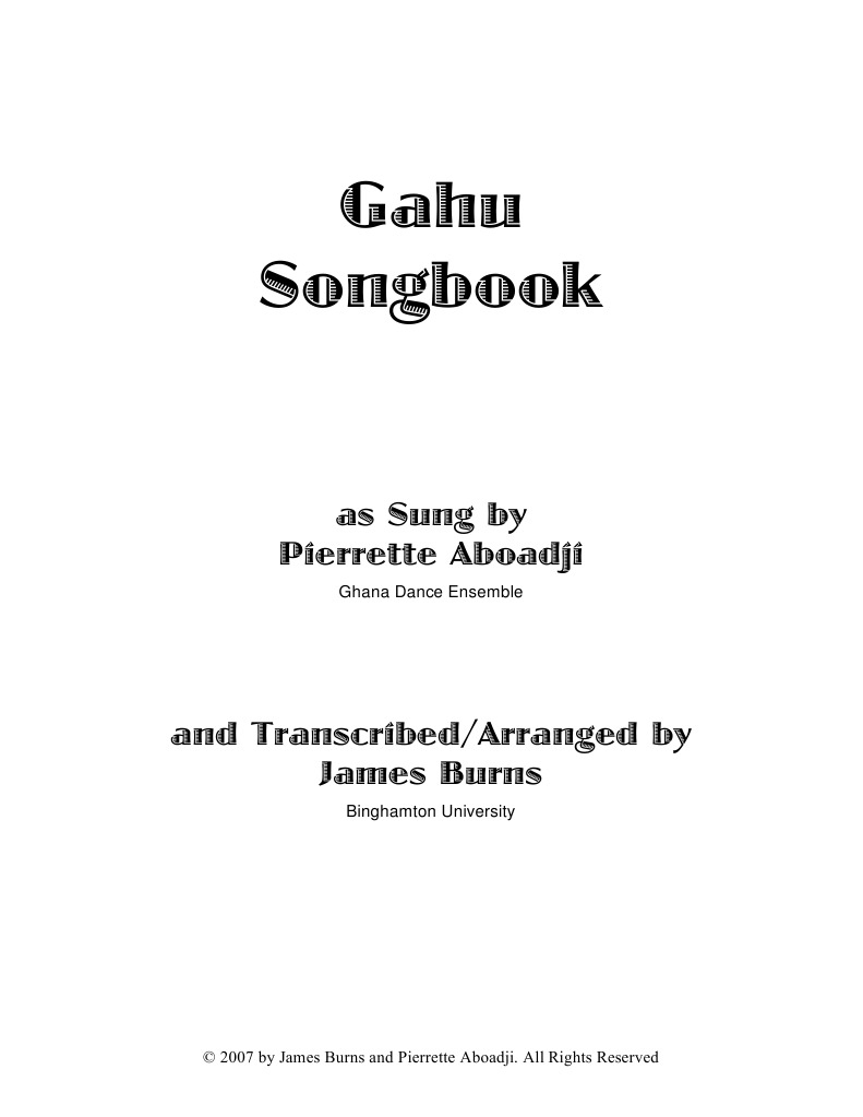 Gahu Song Boook | Clef | Semiotics