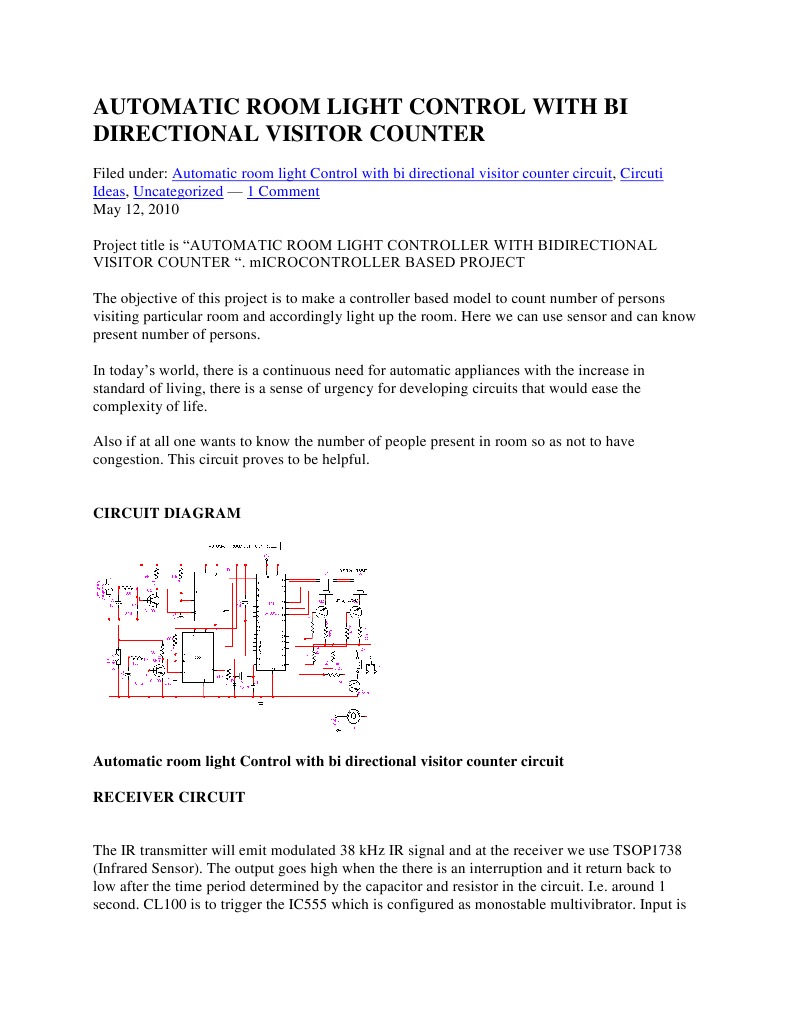 Automatic Room Light Control With Bi Directional Visitor | PDF ...