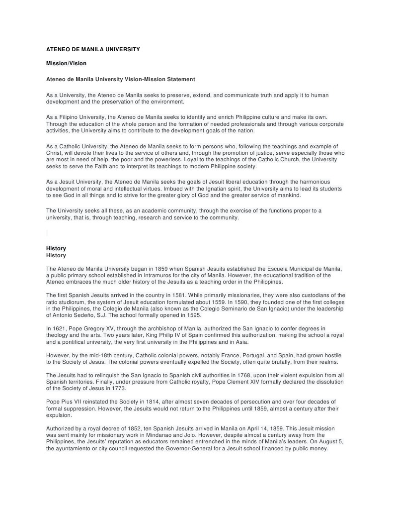 Ateneo de Manila University | PDF | Society Of Jesus | Sales