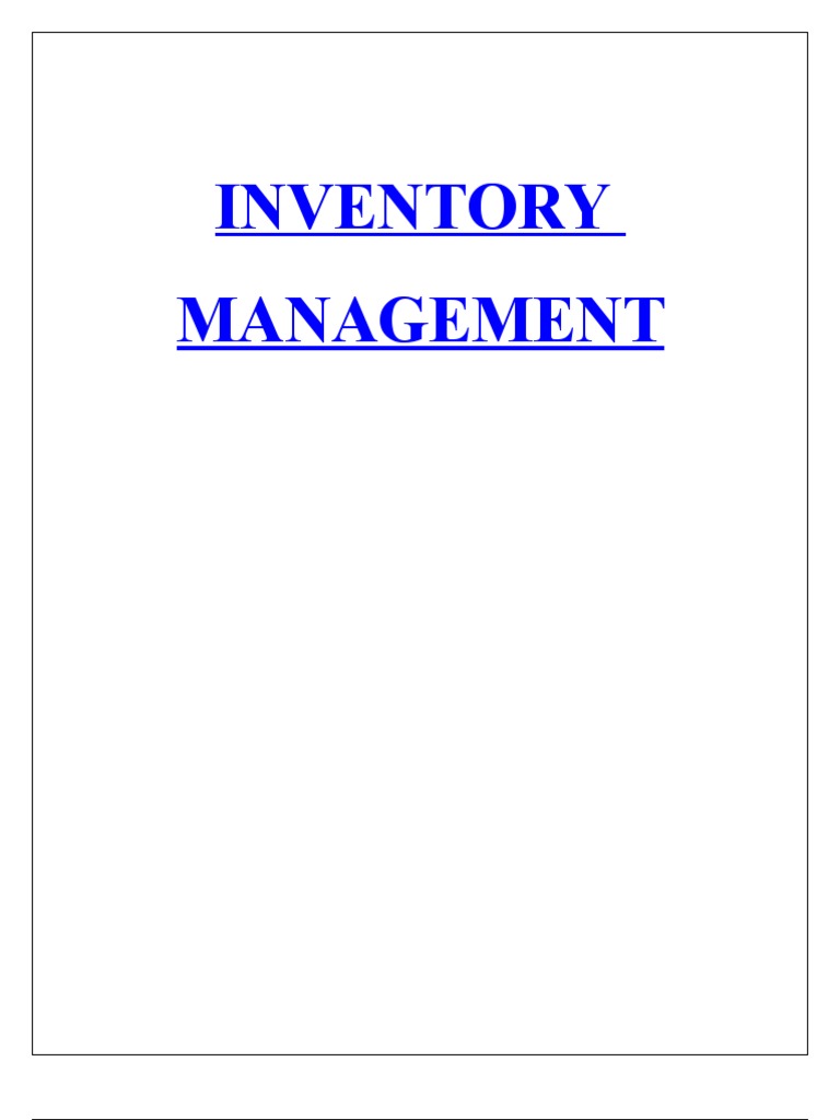 Inventory Management Pepsico | PDF | Inventory | Pepsi Co