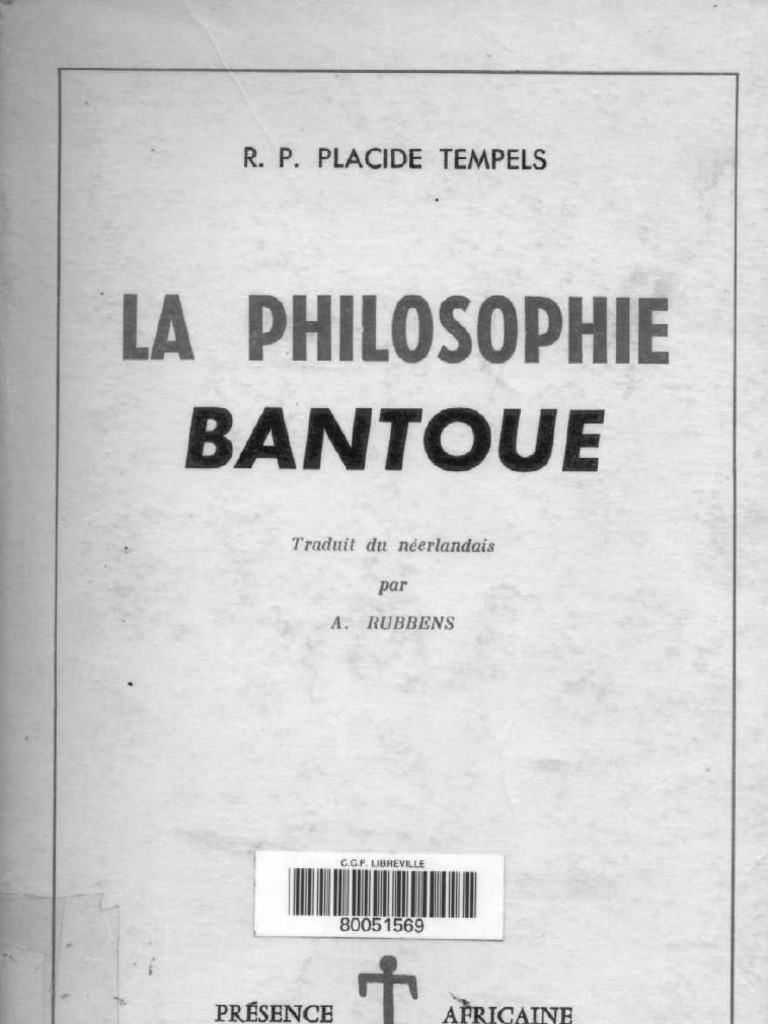 La Philosophie Bantoue - Placide Tempels - 1965 | PDF