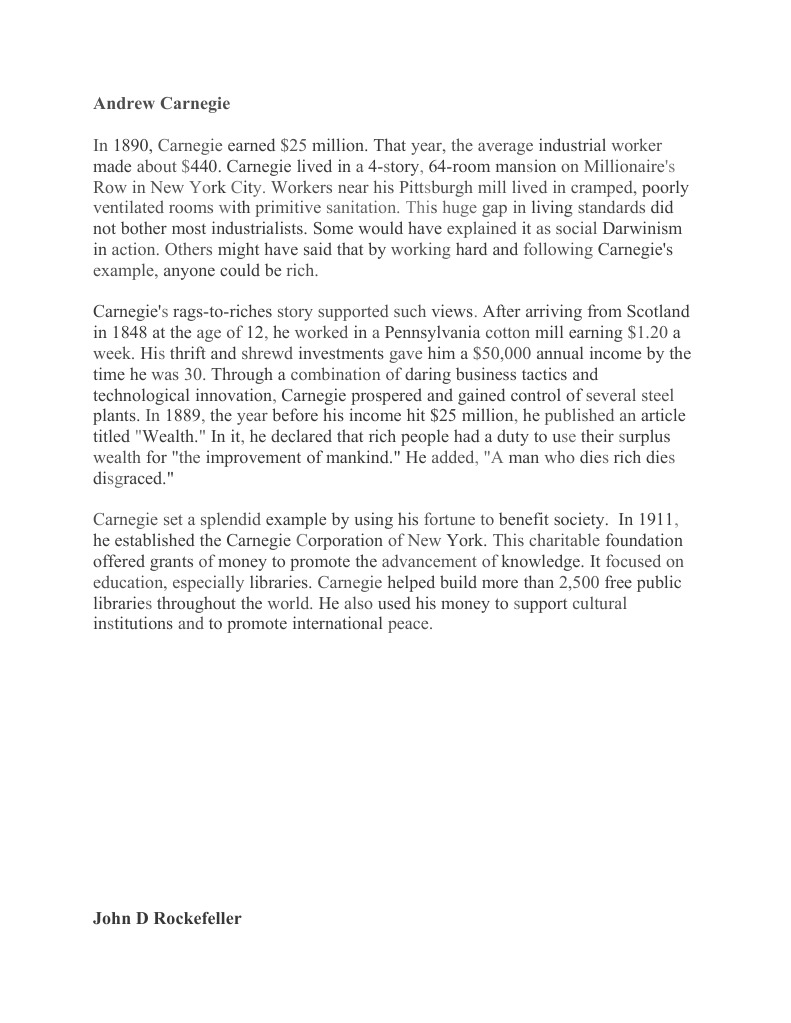 Industrialist Readings | PDF | Andrew Carnegie | John D. Rockefeller