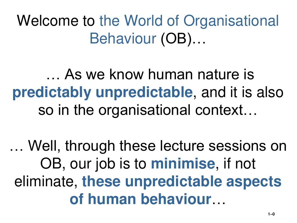 1 What Is Ob | PDF | Organizational Behavior | Psychology