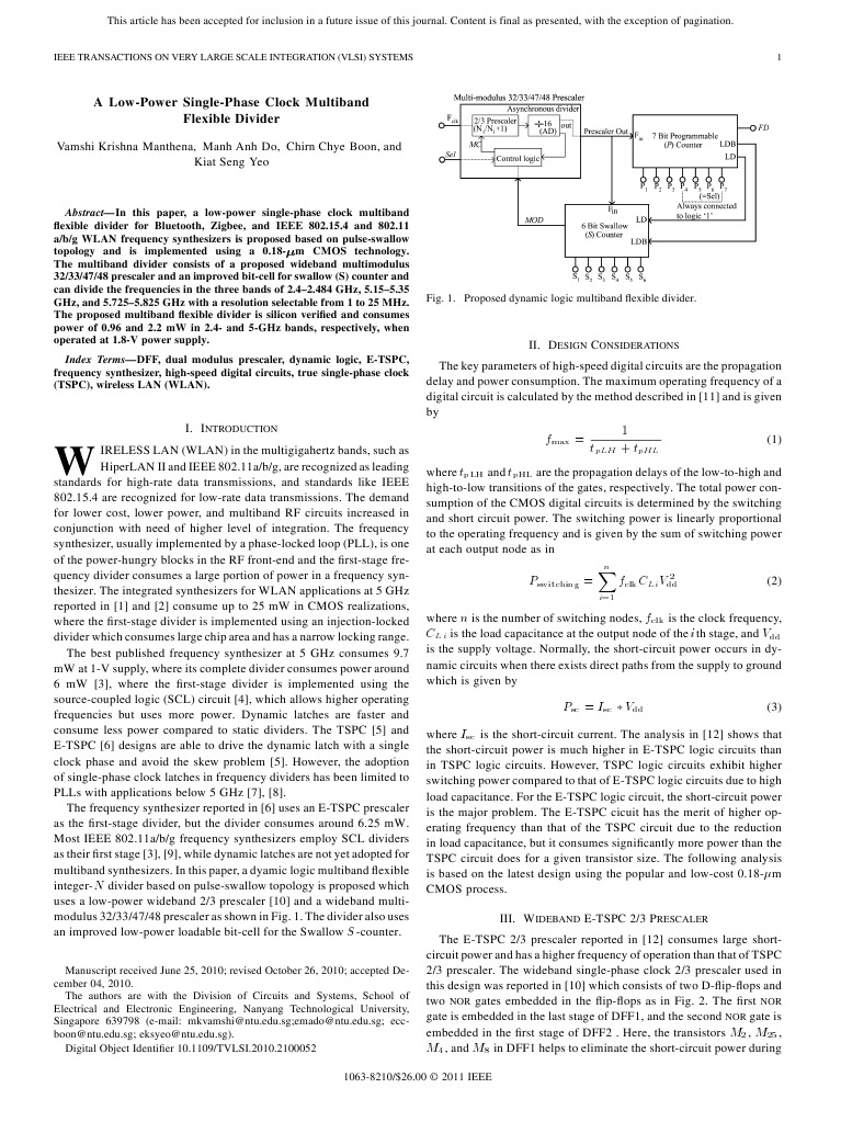 11 A Low-Power Single-Phase Clock Multiband | PDF | Logic Gate | Cmos