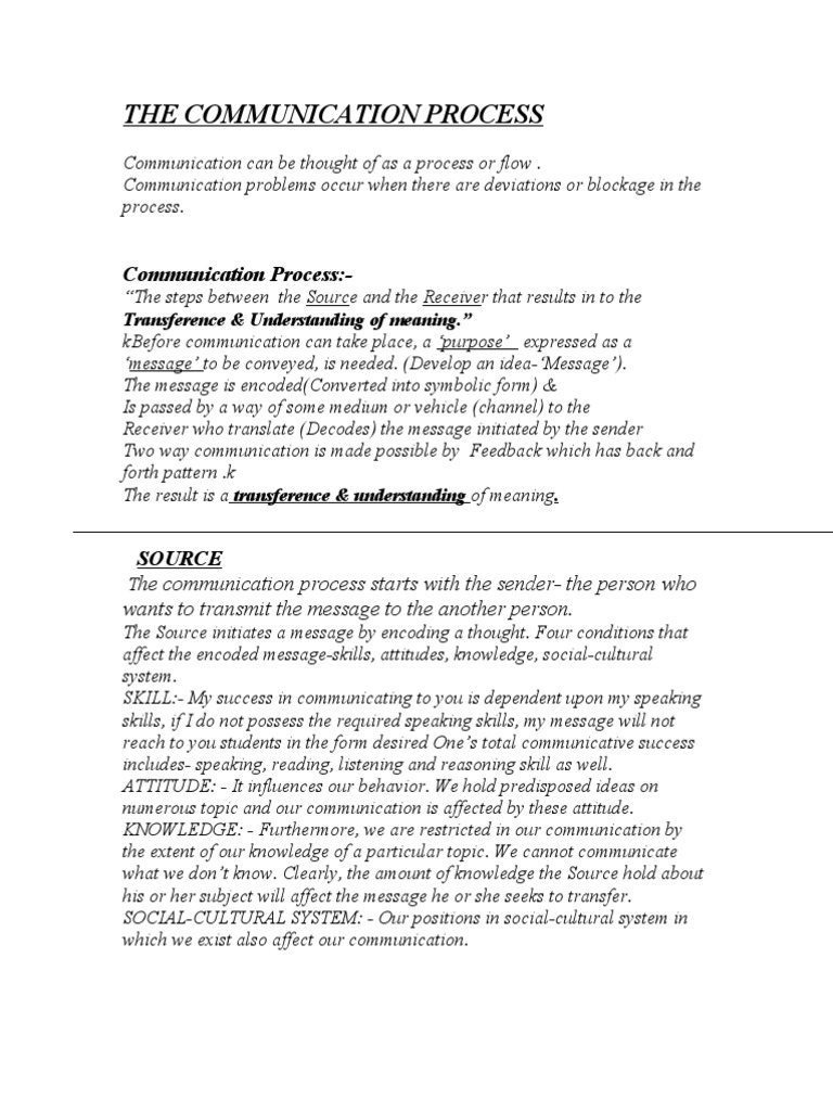 The Communication Process | Download Free PDF | Attitude (Psychology ...
