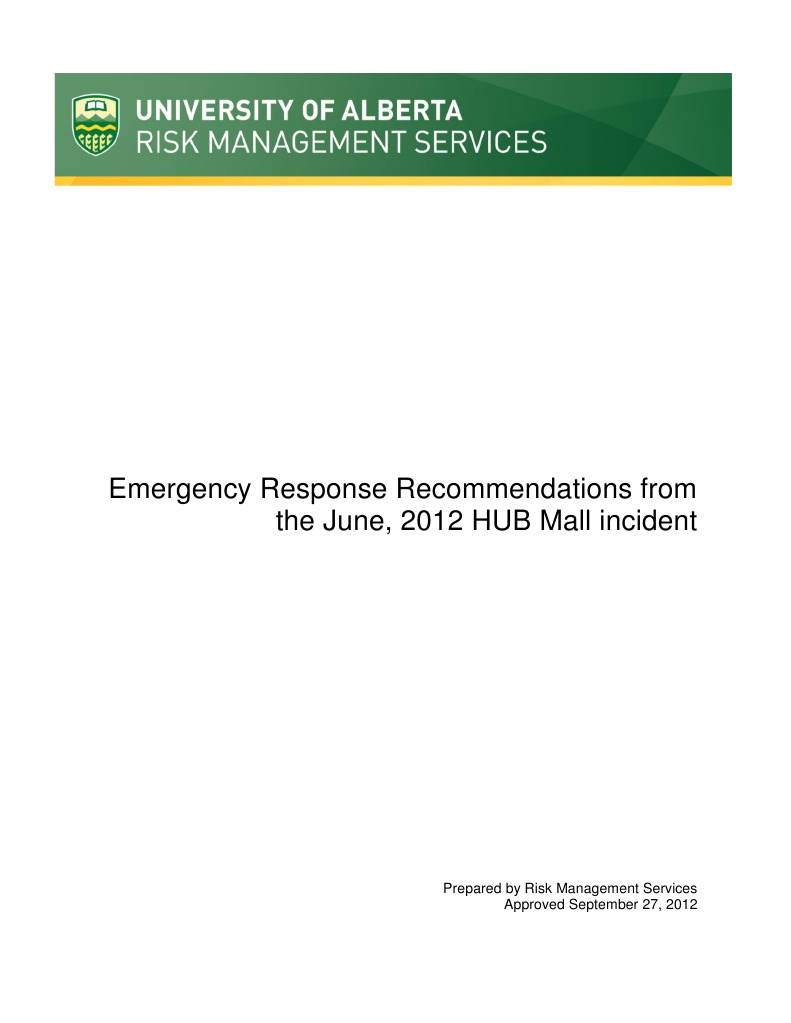U of A: Emergency Response Recommendations | PDF | Emergency Management ...