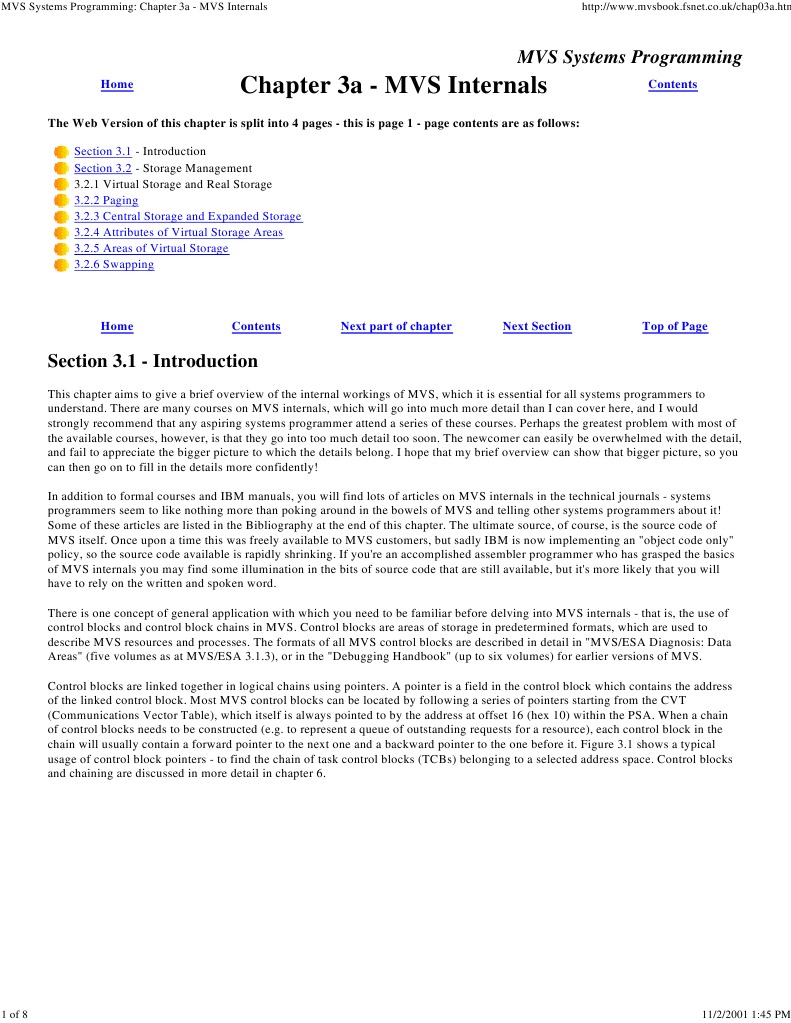 Chapter 3a - MVS Internals: Section 3.1 - Introduction | PDF | Computer ...