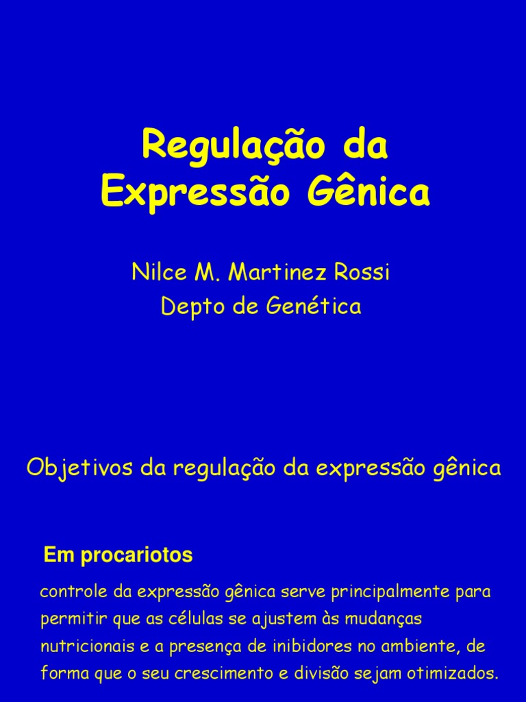 Regulacao Da Expressao Genica | Regulação da Expressão Gênica | Célula ...