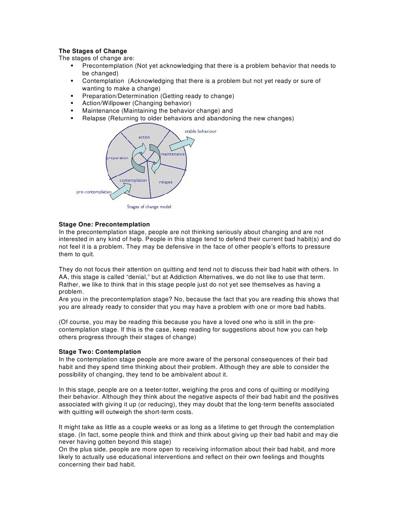 The Stages of Change | PDF | Clinical Psychology | Emergence