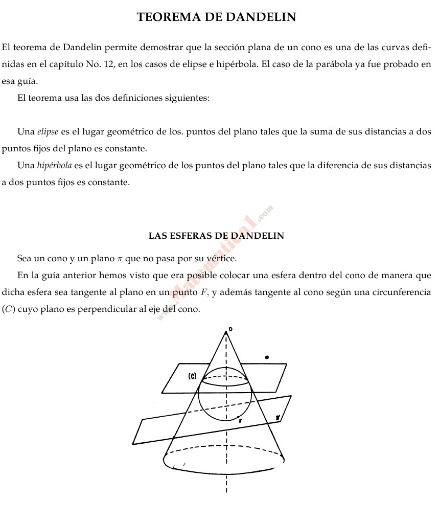 Teorema y Esferas de Dandelin | PDF | Elipse | Circulo