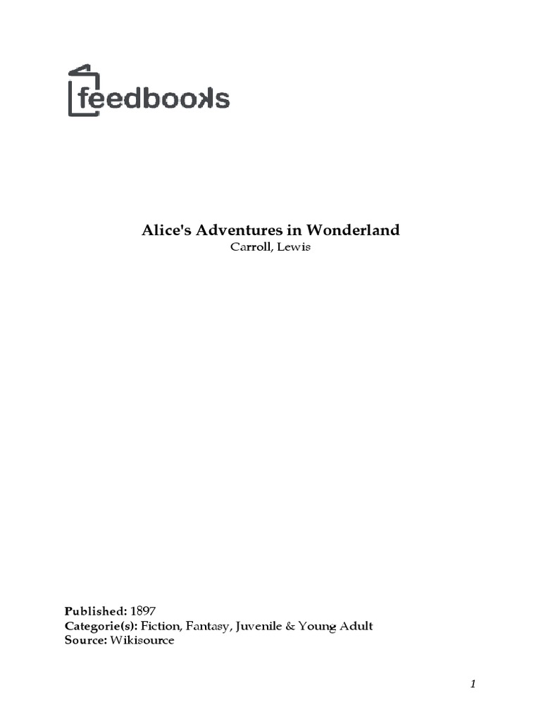 Lewis Carroll - Alices Adventures in Wonderland | PDF | General Fiction