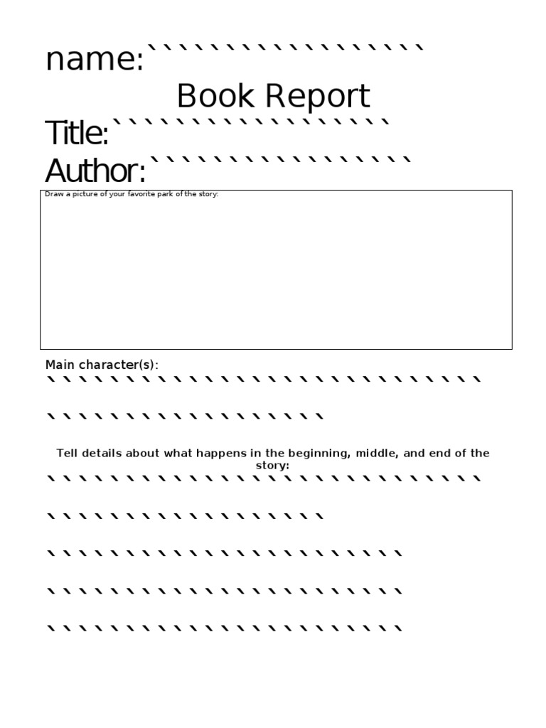 Book Report Template for Students | PDF