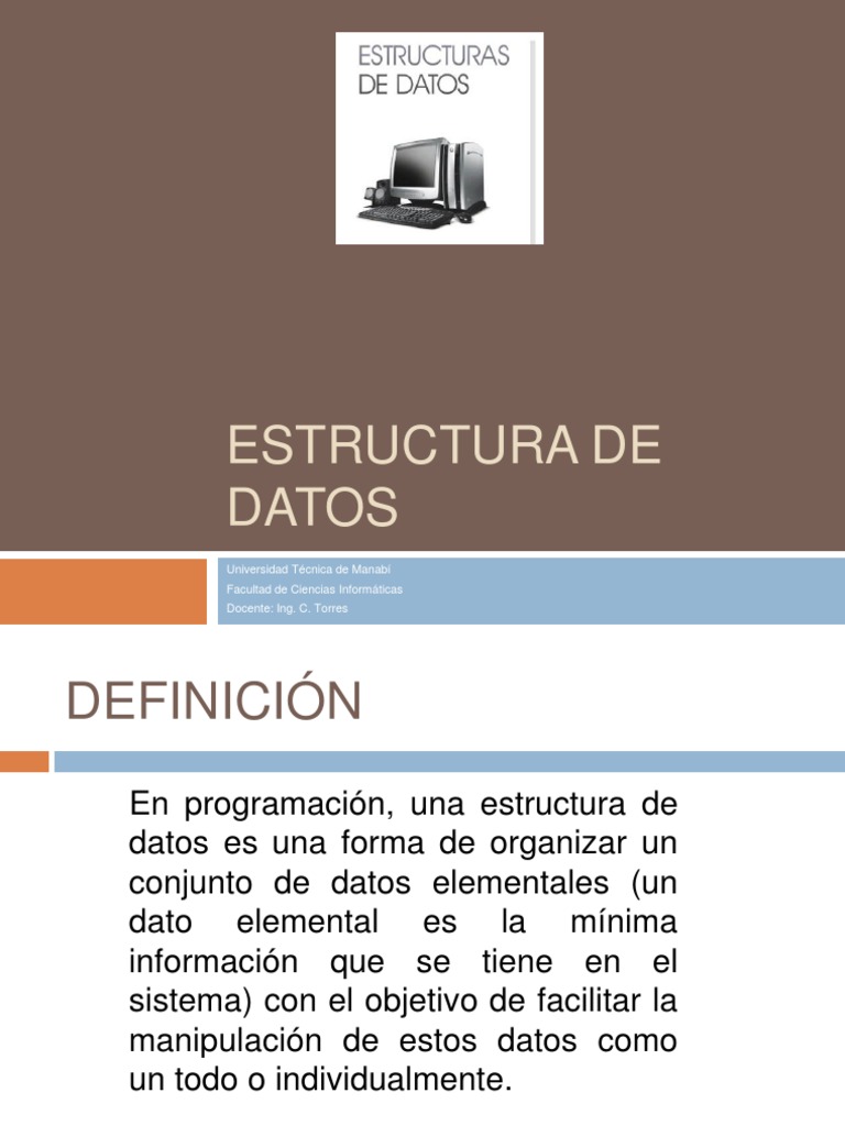 Estructura de Datos-CLASE 1 | PDF | Tipo de datos | Estructura de datos ...