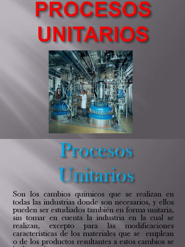 Diapositivas de Procesos Unitarios | PDF | Redox | Compuestos químicos