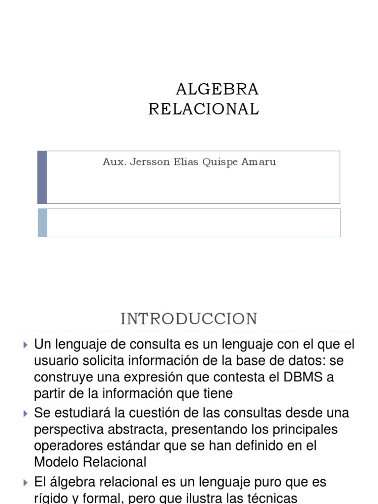 Algebra Relacional | PDF