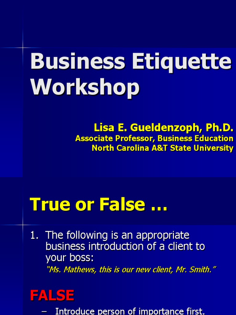 Business Etiquette | PDF | Voicemail | Communication