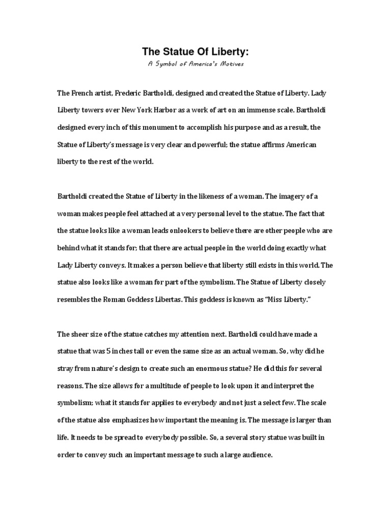 The Statue of Liberty Rhetorical Analysis | PDF | Slavery