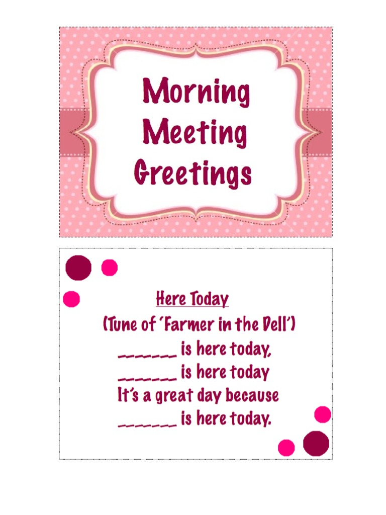 Morning Meeting Greetings Styled | PDF
