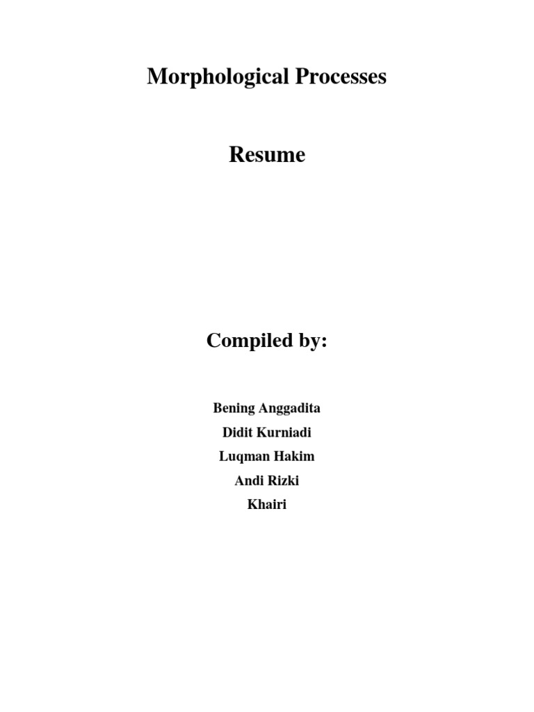 Morphological Processes | PDF | Adverb | Part Of Speech