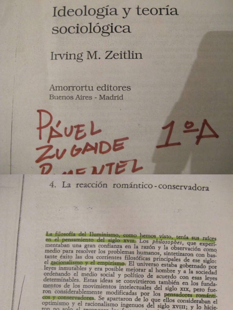 Cap. 4-7 Ideología y Teoría Sociológica Irving Zeitlin | PDF